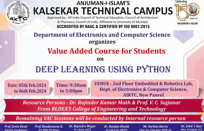 Value Added Course On Deep Learning Using Python School Of 4439